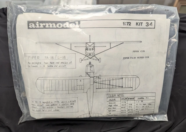 VINTAGE AIRMODEL PIPER CUB/SUPER CUB VAC-FORMED MODEL AIRCRAFT KIT - 1: ...