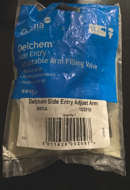 DELCHEM B801A SIDE Entry WC Toilet Cistern Fill / Ball-cock / Float Valve 1 BNIP £5.99 - PicClick UK