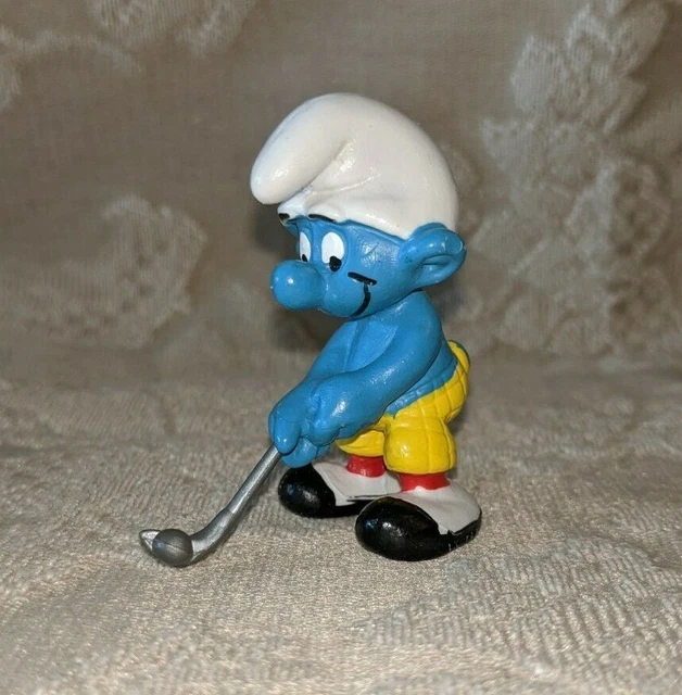 1979 VINTAGE SCHLEICH PEYO GOLF GOLFER SMURF TOY FIGURE West Germany ...