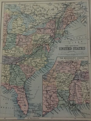 ANTIQUE MAP DATED 1901 Map Of The Eastern United States The Mississippi ...