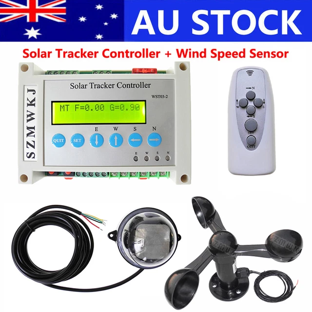 LCD DUAL AXIS Solar Tracker Controller W/ Wind Speed Sensor DIY Solar ...