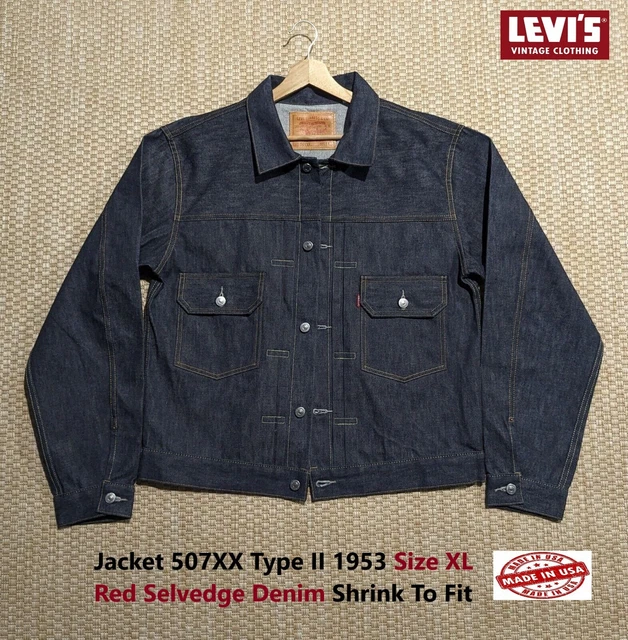 LEVI'S LVC MADE In USA Rigid Jacket 507XX Type II 1953 BigERed Selvedge ...