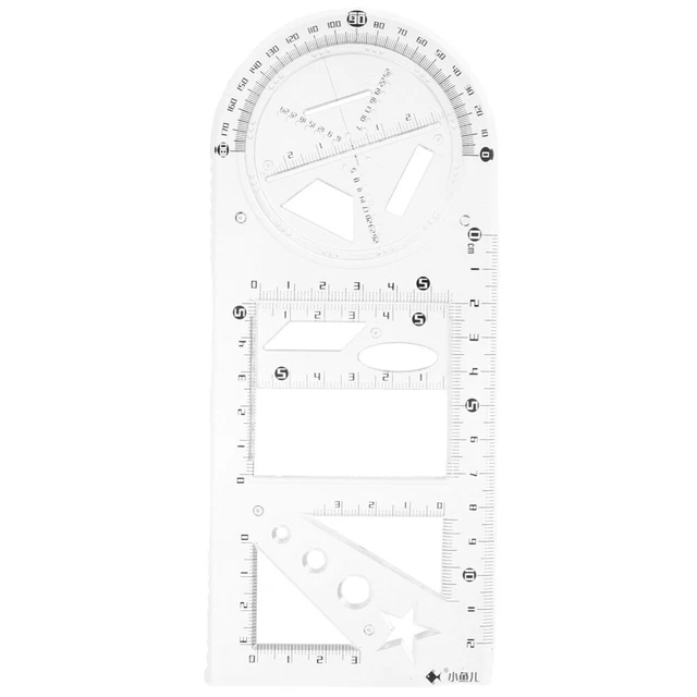 MOVABLE RULER PLASTIC Student Circle Guide Template Drawings Templates ...
