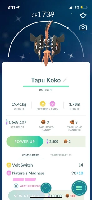 RARO BRILLANTE TAPU-KOKO POGO | Pokémon Go to Home Transfer ...