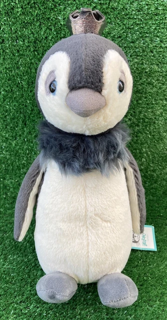 JELLYCAT PRINCE PENGUIN Grey/White 26cm Soft Toy PR2PEN Jelly Cat BNWT ...
