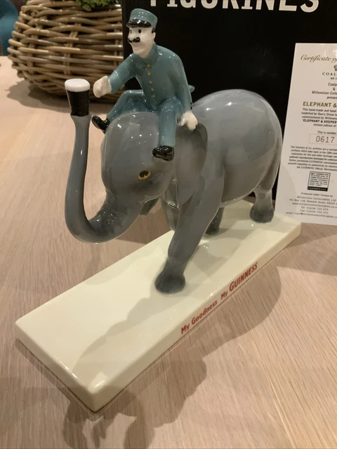 GUINNESS COALPORT ELEPHANT & Keeper Ltd Edition Mint Condition Boxed ...
