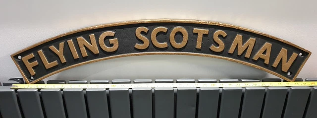 CAST IRON SIGN - The FLYING SCOTSMAN 3ft Railway Train Sign Wall Plaque ...