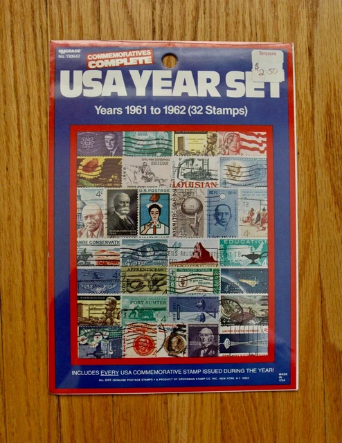 VINTAGE HYGRADE 1961 to 1962 USA Year Set (32 stamps) New, sealed ...