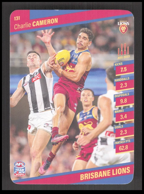 AFL 2024 TEAMCOACH Brisbane Lions Charlie Cameron 131 Card CB-1-9-A-24 ...