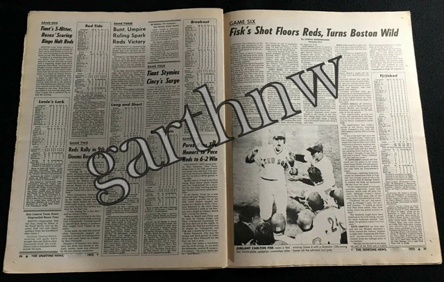 WORLD SERIES 1975 PICTORIAL REVIEW CINCINNATI REDS WIN vs BOSTON RED ...