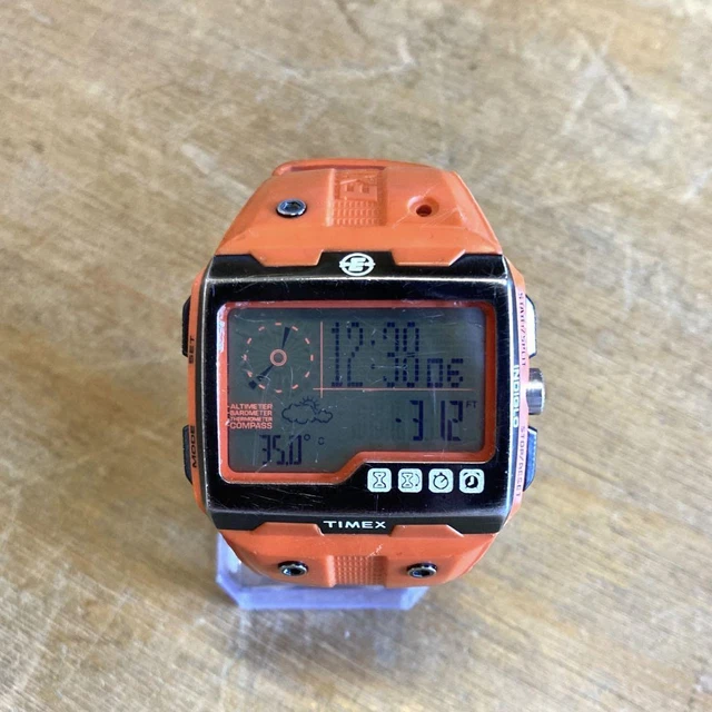 TIMEX EXPEDITION WS4 Digital Watch Altimeter Compass Barometer Orange ...
