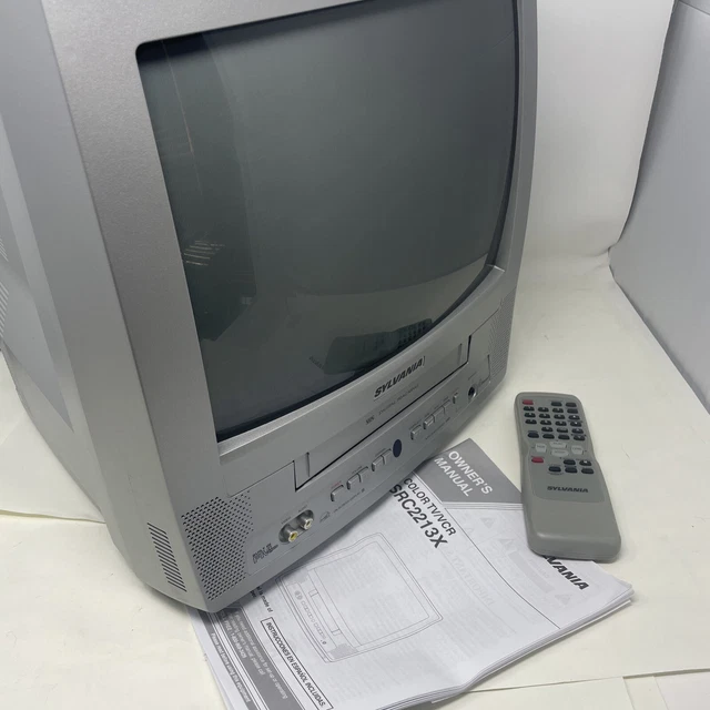 SYLVANIA 13” CRT TV VHS Combo Model SRC2213X Vintage Gaming Tested W ...