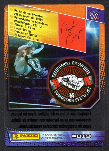 DANIEL BRYAN #019 Coleccion Lamincard Wrestling Wwe Action Cards 2005 ...