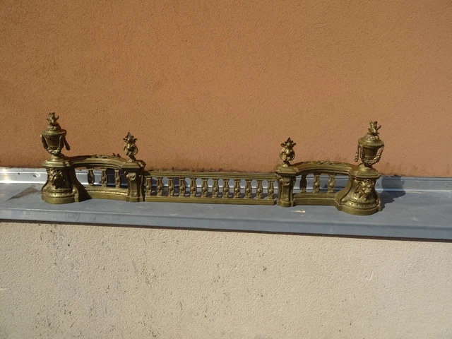 GARNITURE BARRE DE foyer de cheminée en bronze XIXème Louis XVI EUR 299 ...