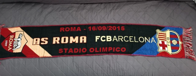 SCIARPA DA CALCIO AS Roma vs FC Barcelona 2015 EUR 25,00 - PicClick IT