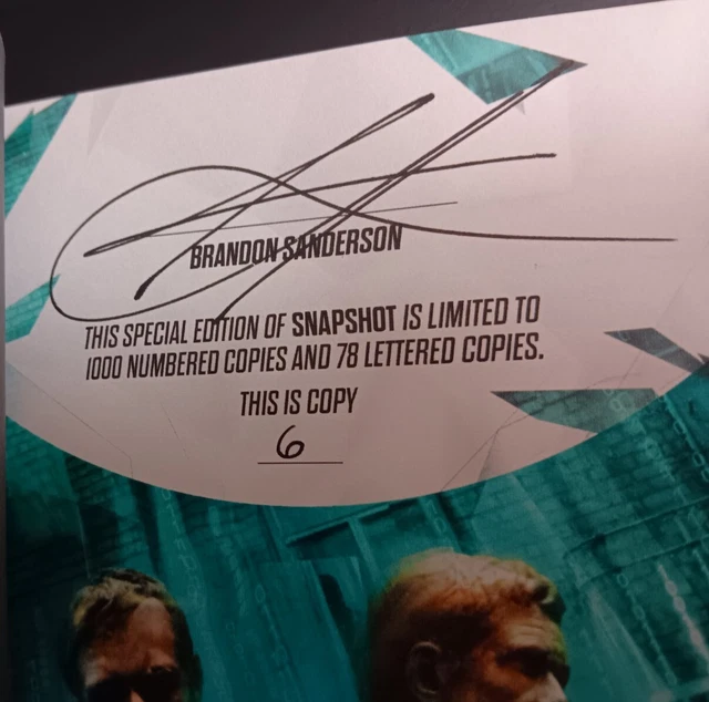 INSTANTANÉ NUMÉROTÉ #6 DE 1000 SIGNÉ BRANDON SANDERSON rare MISTBORN ...