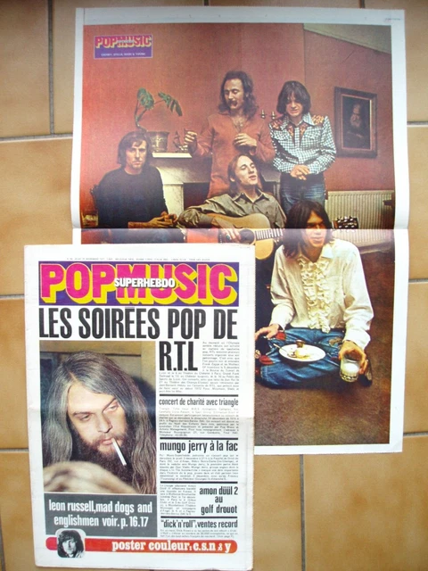 POP MUSIC SUPERHEBDO N°84 poster CSN&Y LEON RUSSELL AMON DUUL 2 DUANE ...