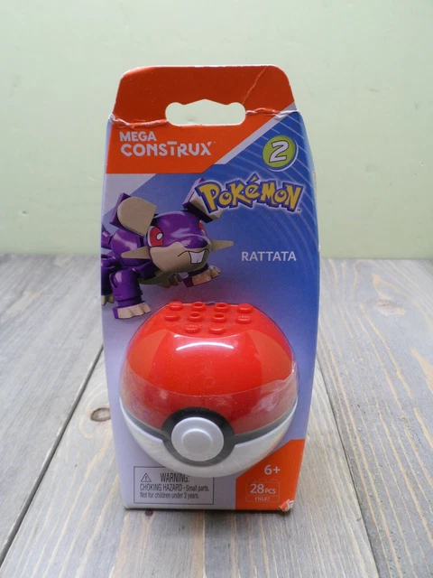 MEGA CONSTRUX RATTATA Pokemon Series 2 Pokeball Building Set 28 Piece ...