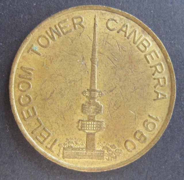 1980 TELECOM TOWER Canberra 29mm Brass Admission/Entry Token $11.00 ...