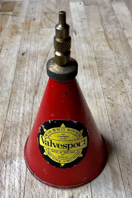 VINTAGE ‘VALVESPOUT’ VALVE Spout Conical Oil Can Tin/Oiler Shell ...