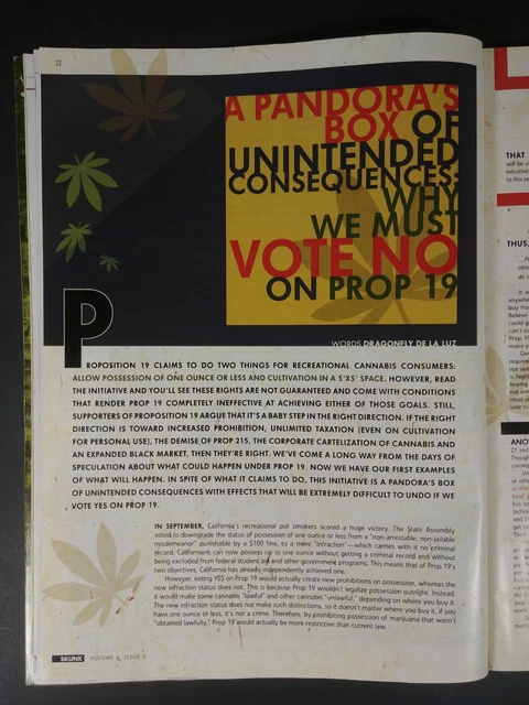 SKUNK MAGAZINE 2010 (Volume 6, Issue 5) Proposition 19, Blue Dream ...