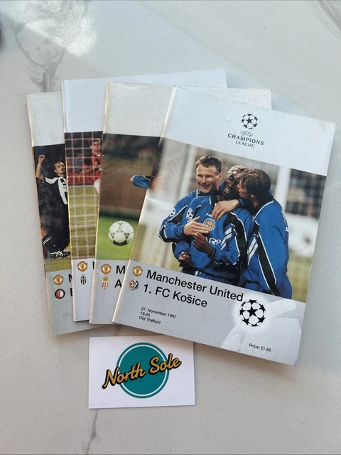 MANCHESTER UNITED 1997/98 Champions League Match Day Program Trio ...