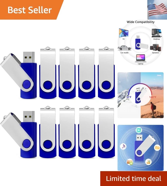 20 PACK 2GB Flash Drive Bulk USB Memory Stick Thumb Drive Bulk Swivel ...