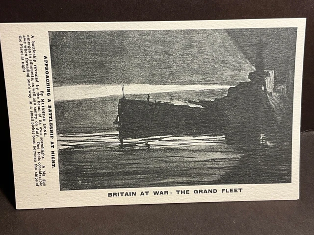 WW1 BRITAIN AT WAR by Muirhead Bone BATTLESHIP AT NIGHT1914/18 ART ...