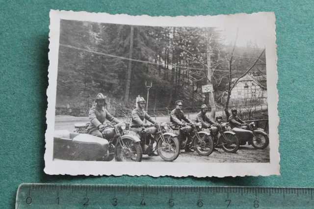 FOTO PHOTO OJ WW2 WK2 Wehrmacht NSU Motorrad Krad Beiwagen Kennung RW ...