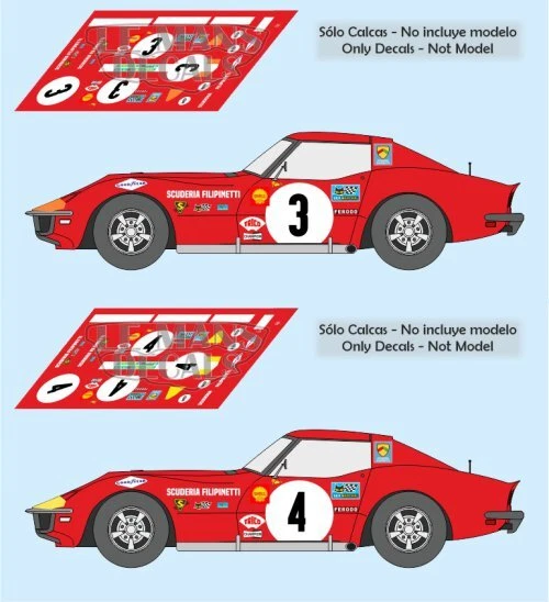 1968 LE MANS Corvette C3 Decals 1:32 1:24 1:43 1:18 Chevrolet Tracks ...