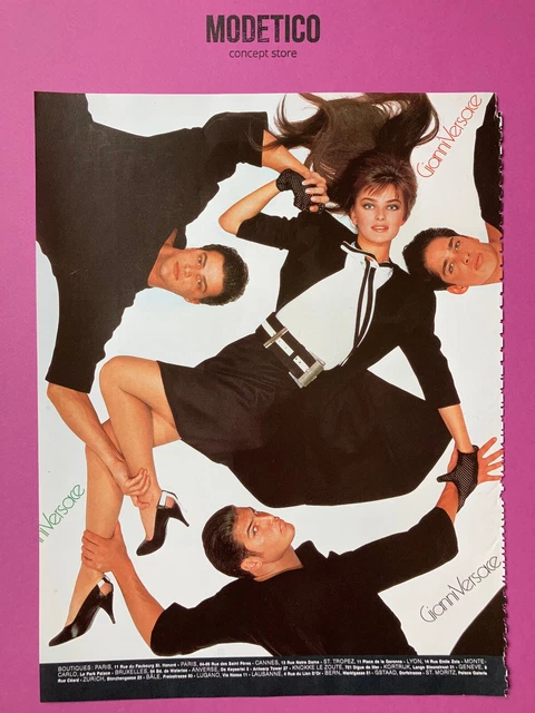 PUBLICITÉ GIANNI VERSACE 1983 printemps été mode presse collection 80s ...