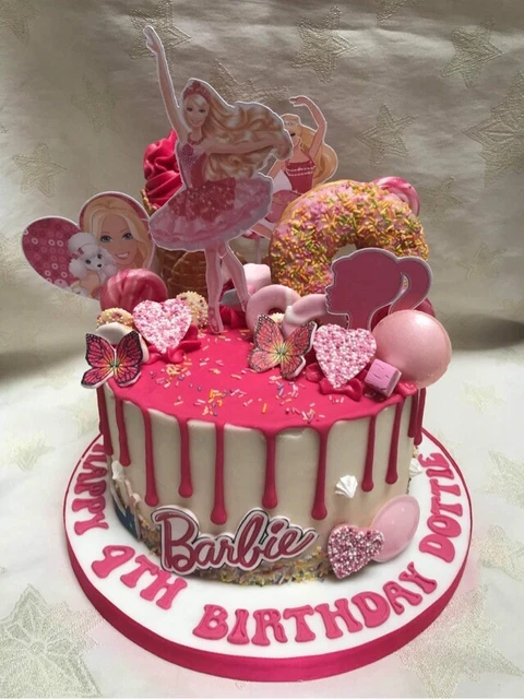 UNOFFICIAL BARBIE CAKE Topper Set Drip Cake Topper Birthday Pink Doll ...
