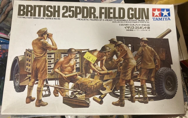 BRITISH 25 PND Field Gun Tamiya 1/35 Kit Neuf,boite Usagee EUR 29,00 ...