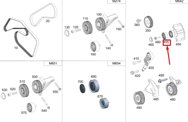 MERCEDES-BENZ SPRINTER 907 Drive Belt Idler Pulley A6422000670 NEW ...