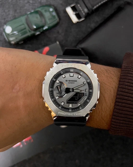 CASIO G-SHOCK GM2100-1A Men’s “CASIOAK” Silver And Black Strap Watch ...