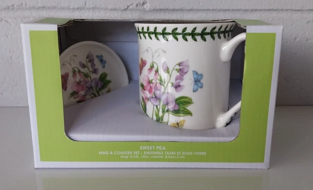 PORTMEIRION - BOTANIC Garden - Sweet Pea Coffee Mug & Coaster Set - New ...