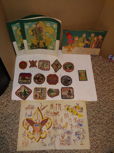 VINTAGE ANNÉES 60/70 Boy Scouts Of America BSA, menu, certificat, 13 ...