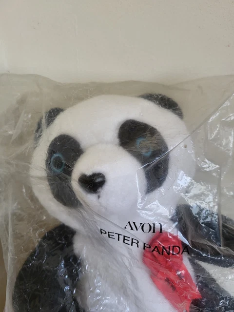 VINTAGE AVON PETER Panda Bear Plush Stuffed Toy 1980's 10" Tall Brand ...