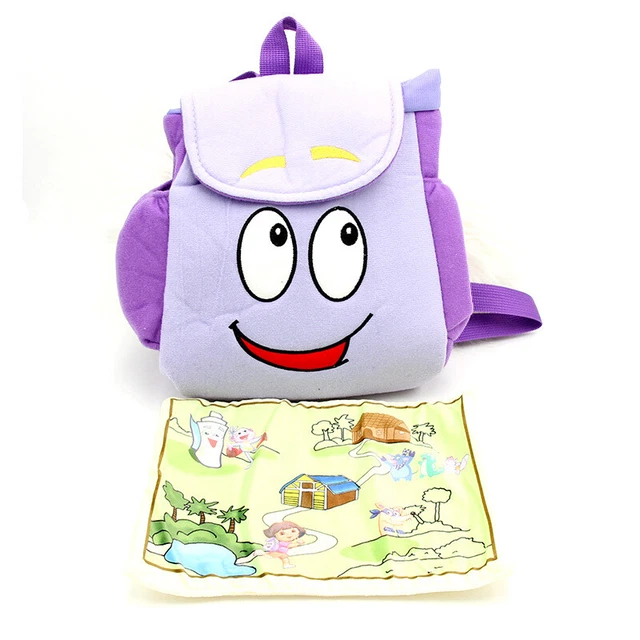 DORA EXPLORER BAG Backpack Purple Soft Plush Backpack with Map Toys ...