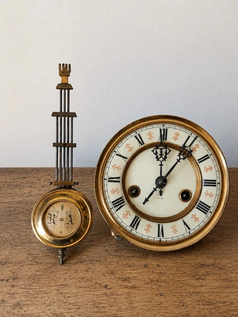 VINTAGE WALL CLOCK Movement With Pendulum & Enamel Dial 1910s Untested ...