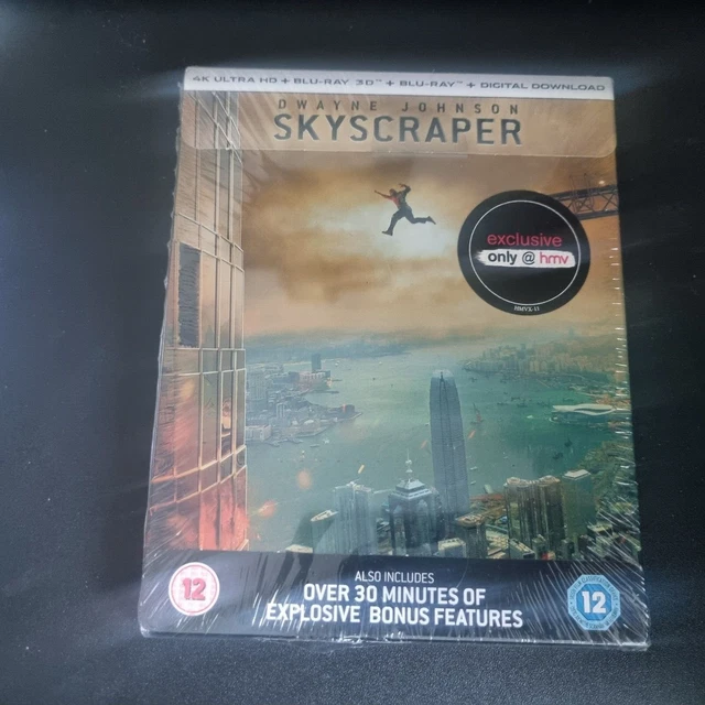 SKYSCRAPER (2018) 4K/3D Blu Ray UK Steelbook. New Sealed EUR 39,82 ...