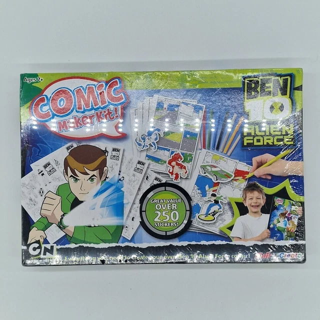 BEN 10 ALIEN Force Cartoon Network Comic Maker Kit 250 Stickers Included SEALED EUR 16,05 ...