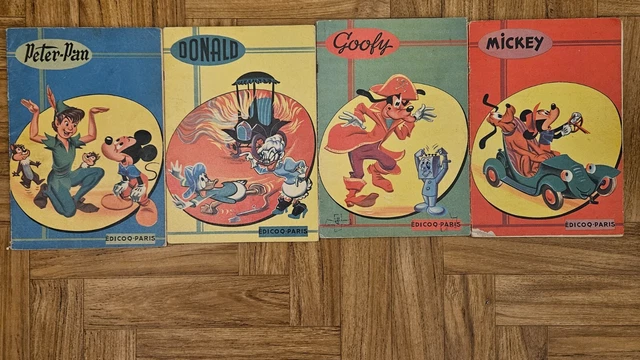 BD DONALD GOOFY Mickey Peter Pan lot de 4 Edicoq Paris EUR 10,00 ...