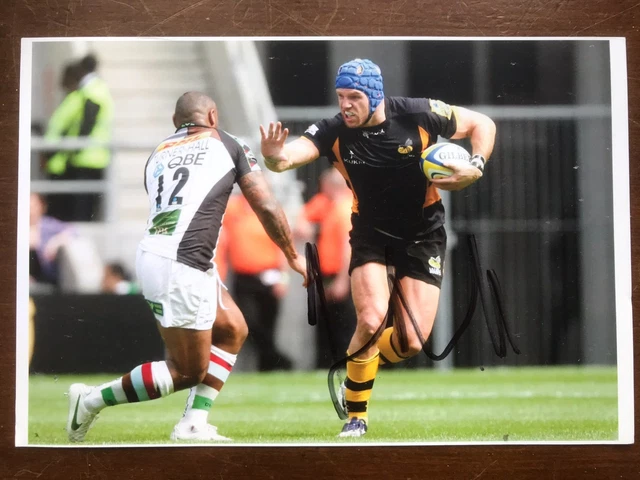 ORIGINAL RUGBY STAR James Haskell Wasps RFC Autograph Signed Photograph ...