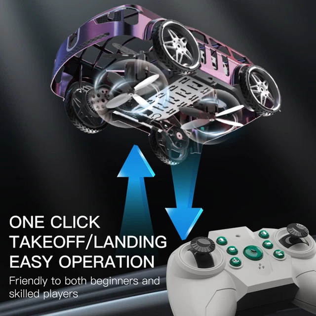 2-IN-1 AIR & Land RC Stunt Car with LED Lights, Durable Design £31.07 ...