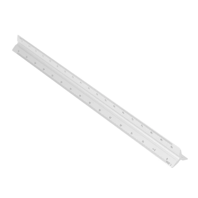 PLASTIC EASY ALUMINUM Scale Triangular Drawing Rule Ruler for Engineer ...