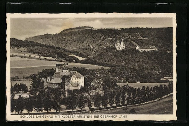 OBERNHOF-LAHN, LANGENAU CASTLE with Arnstein Monastery, postcard £2.09 ...