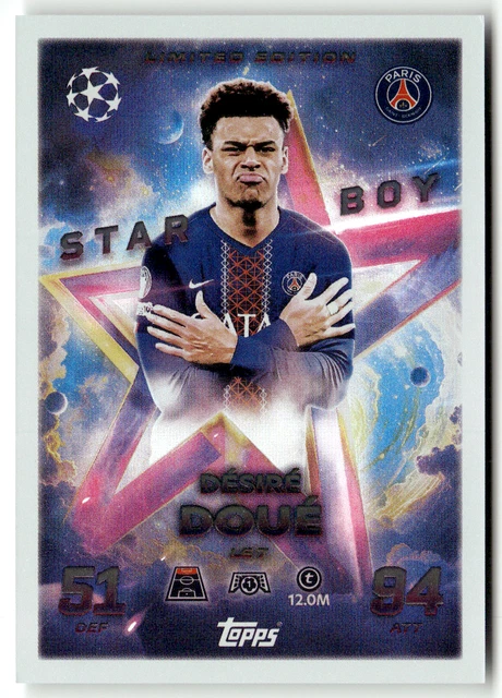 TOPPS MATCH ATTAX CL 2025-26 LE 7 Desire Doue Star Boy Limited Edition ...