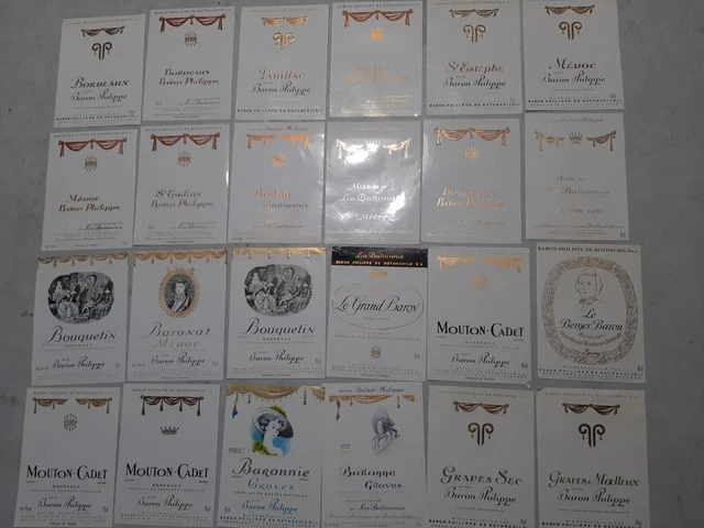 RARE LOT 160 Wine Labels Maison Rothschild Sheep Baron Cadet Medoc ...