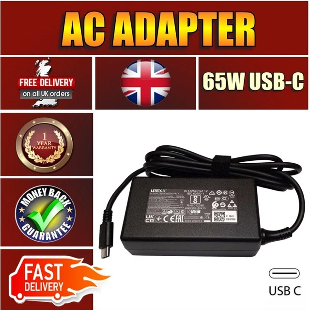 LITEON 65W USB TYPE-C POWER SUPPLY UNIT FOR Dell P/N 7KXWY 20V 3.25A £ ...